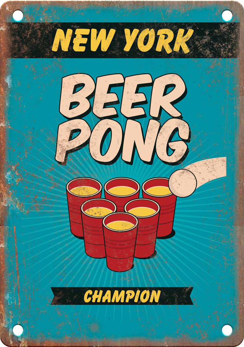Beer Pong Metal Sings – Rusty Walls Sign Shop
