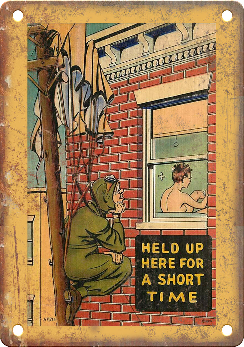 Postcard Comic Metal Signs – Rusty Walls Sign Shop