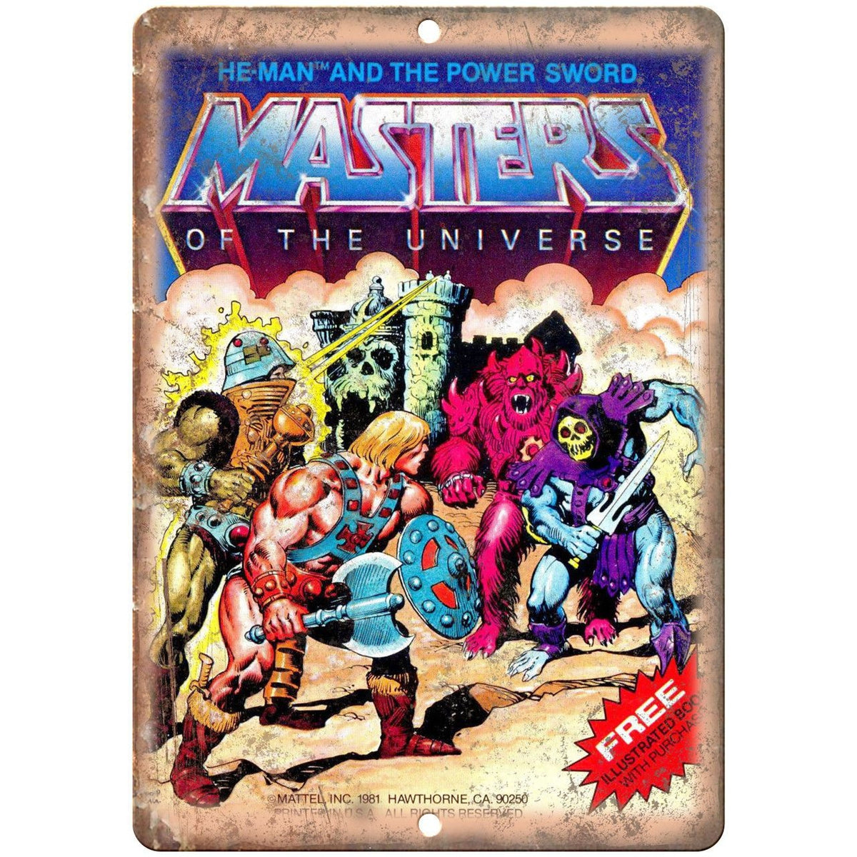 He-Man Masters of The Universe Comic Cover 9" x 12" Reproduction Metal ...
