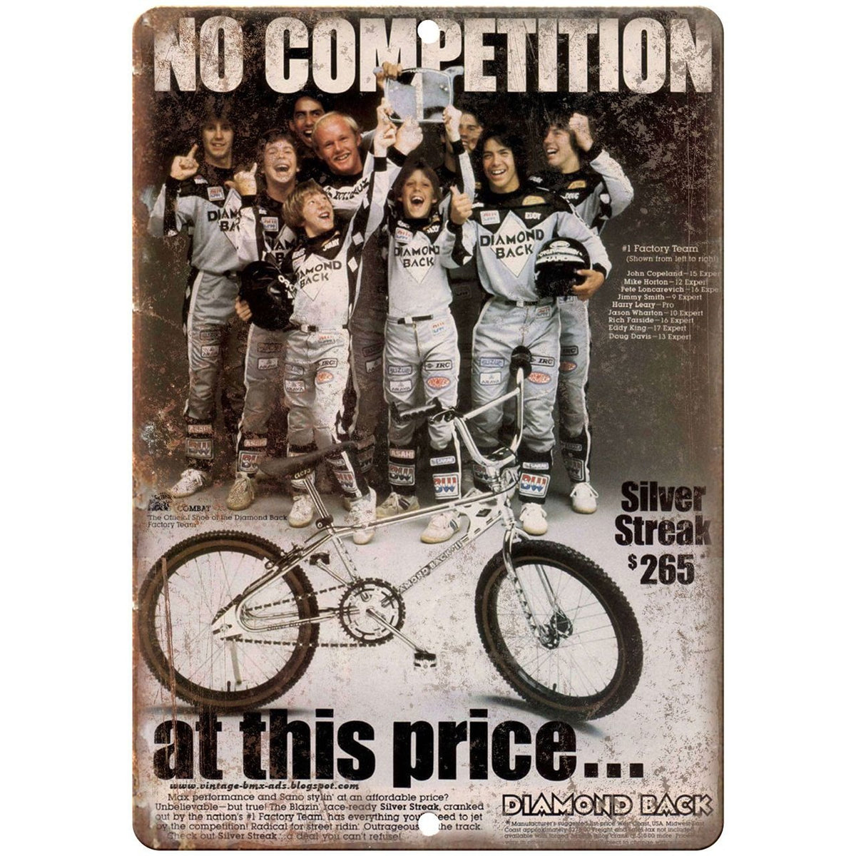 Hard BMX Components 8x12 Metal Wall Sign Garage Poster