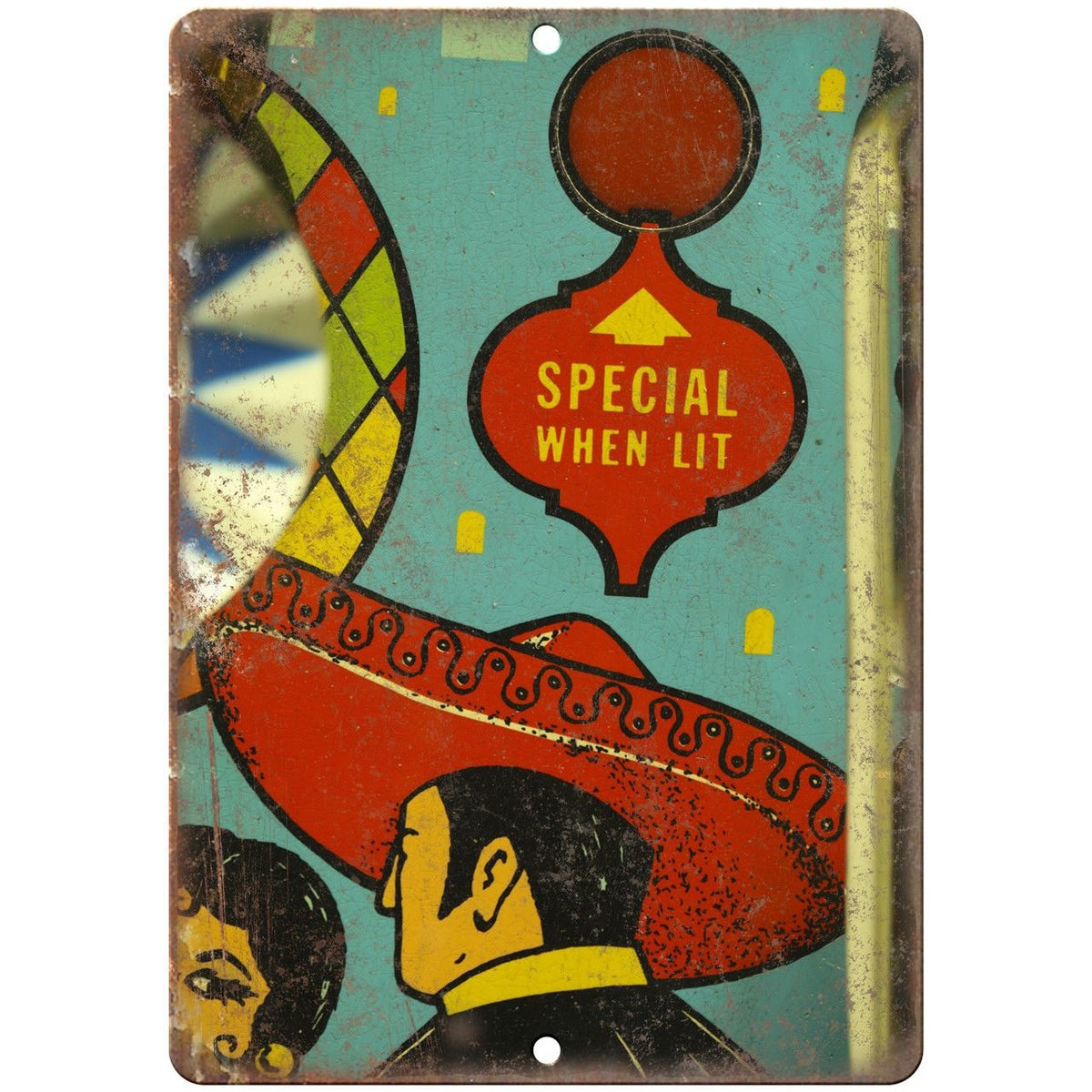 Vintage Pinball Machine Detail Mexican 10" x 7" Reproduction Metal Sig ...