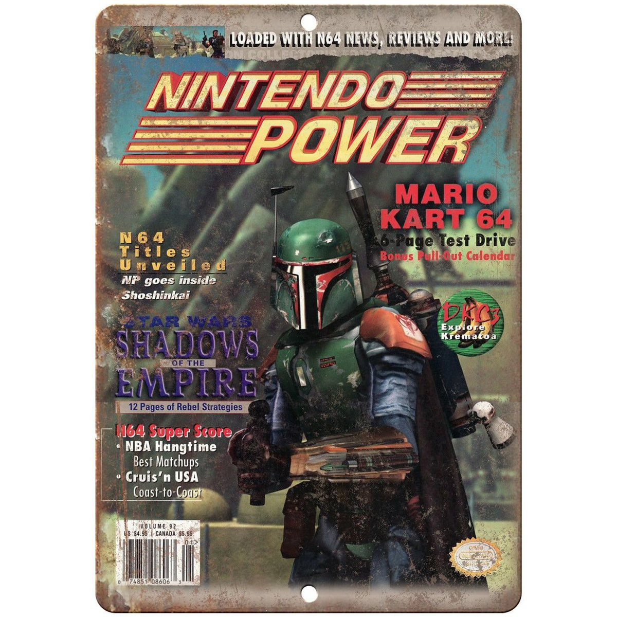 Nintendo Power Shadows of the Empire Ad 9" x 12" Reproduction Metal Si ...