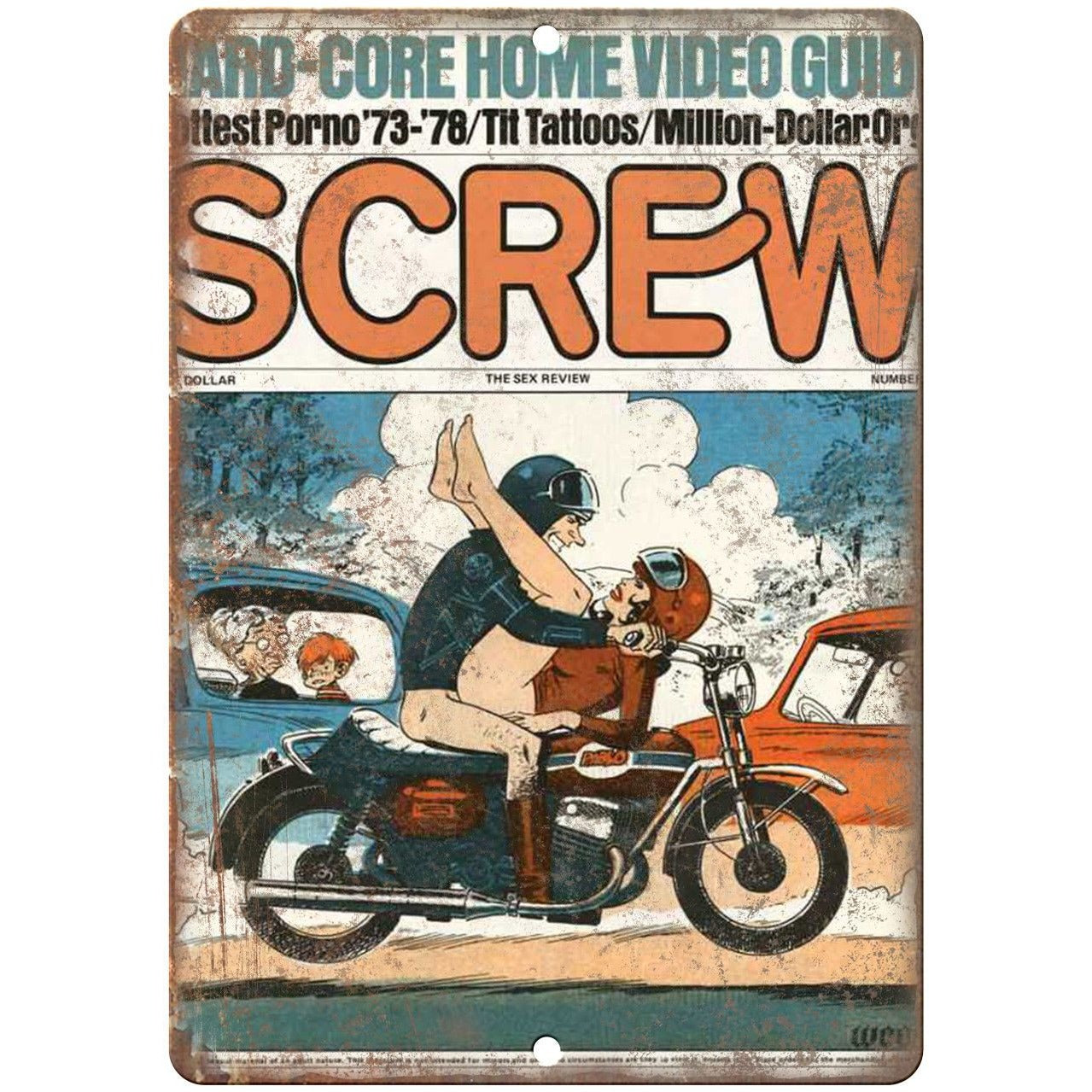 Screw Magazine The Sex Review Cover Ad 10" x 7" Reproduction Metal Sig ...