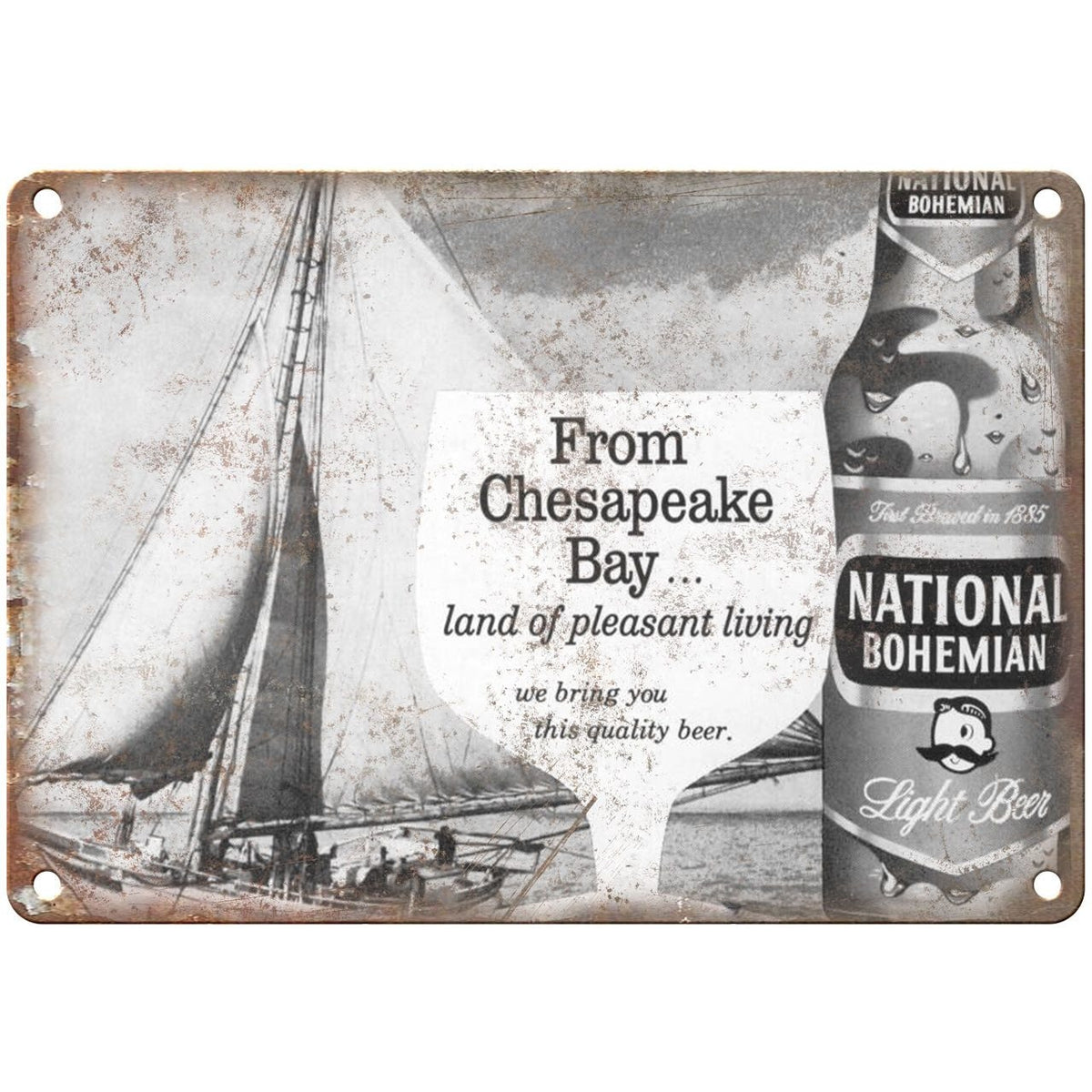 National Bohemian Beer Mr. Boh's Chesapeake Bay 9" x 12" Retro Look Me ...