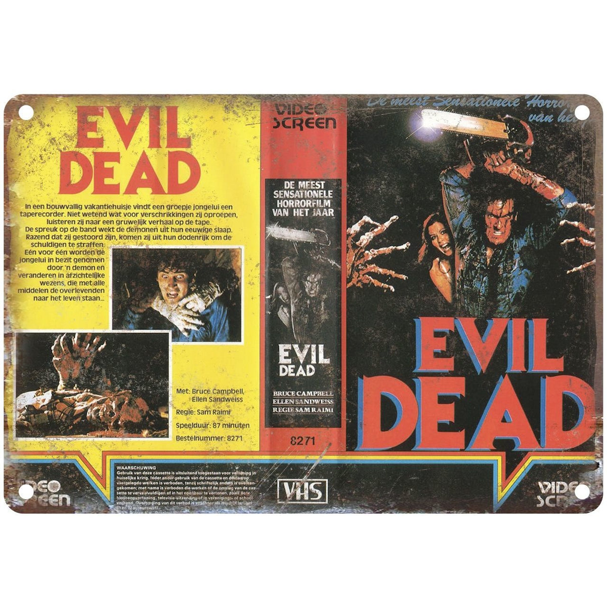 1981 Evil Dead Movie VHS Cover 9" x 12" Reproduction Metal Sign – Rusty ...