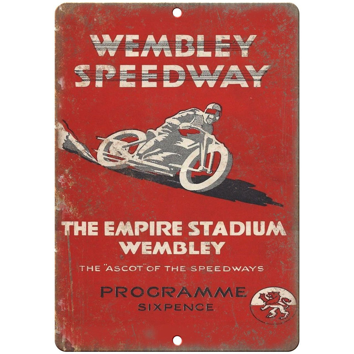 Wembley Speedway Empire Stadium Speedway 9" x 12" Reproduction Metal S ...