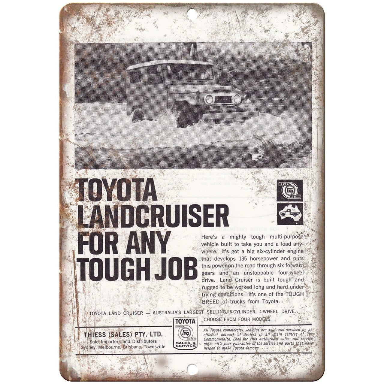 Toyota Landcruiser Vintage Ad 9" x 12" Reproduction Metal Sign A403 ...