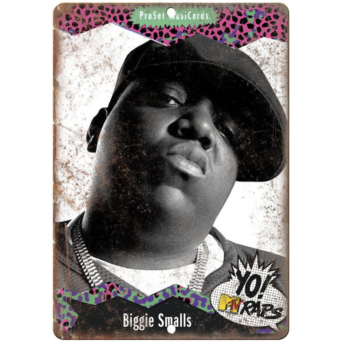 Yo! MTV Raps Biggie Smalls Notorious BIG 9" x 12" Reproduction Metal S ...