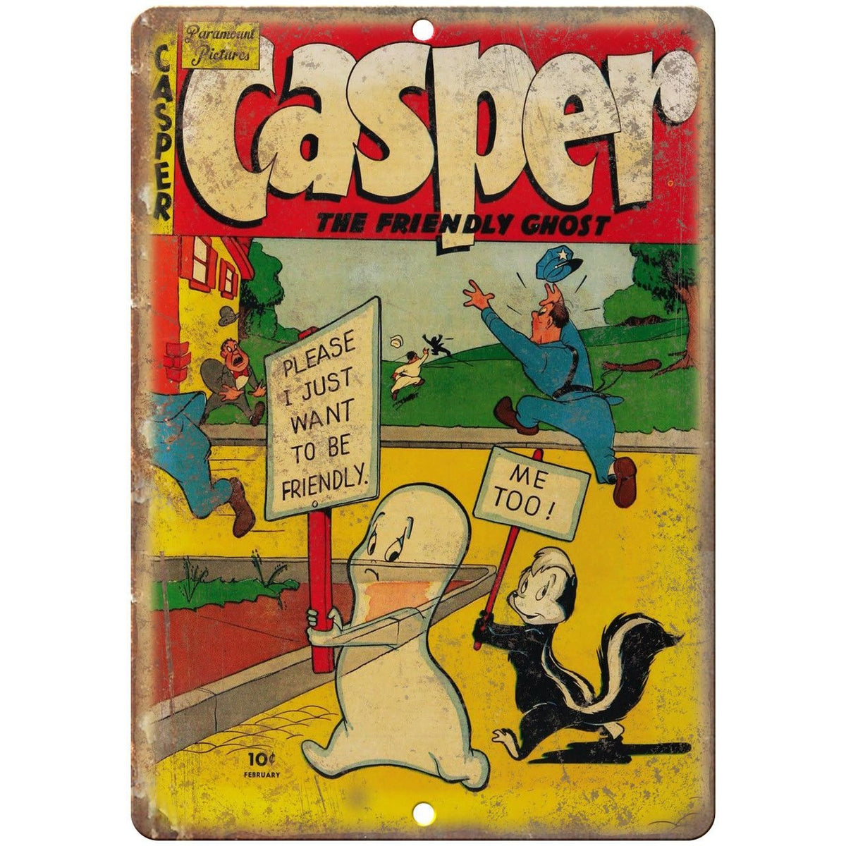 Casper The Ghost Want To Be Friendly 9" x 12" Reproduction Metal Sign ...