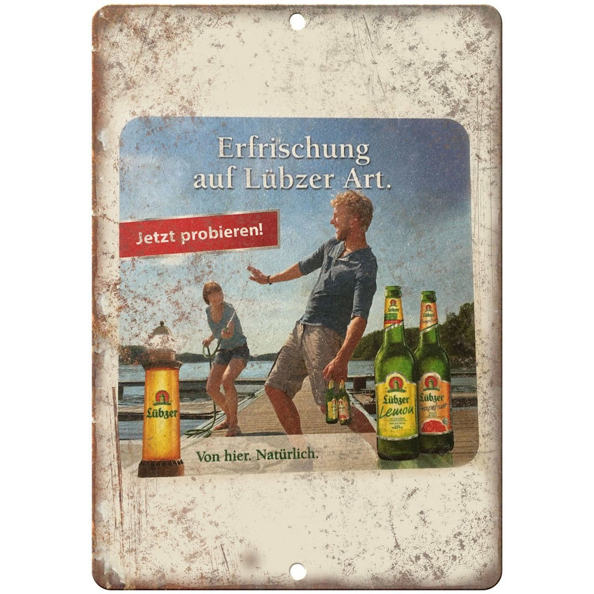 Lubzer Beer Vintage Ad Man Cave D‚àö¬©cor 9" x 12" Reproduction Metal ...