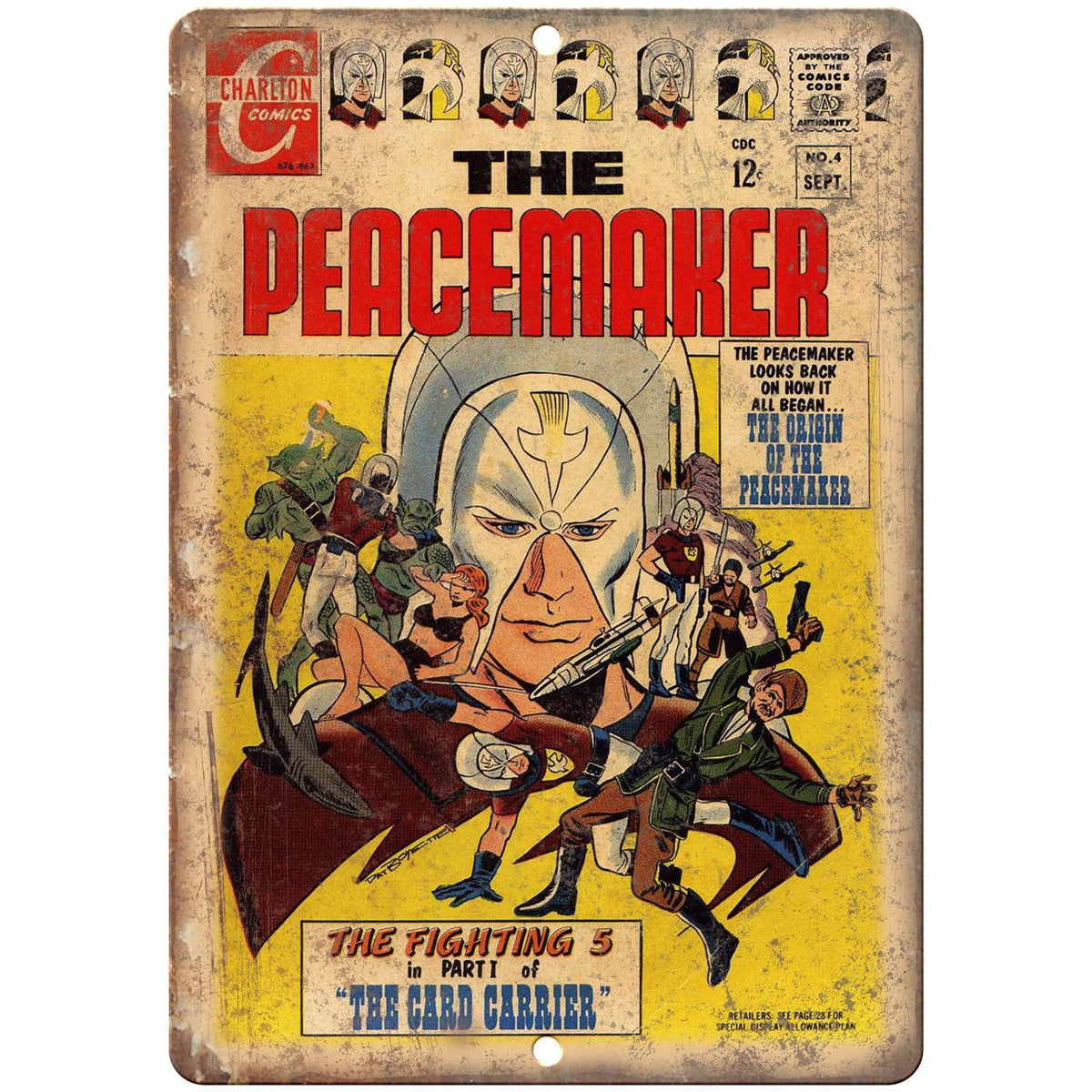 The Peacemaker Charlton Comics No 4 Cover 9" x 12" Reproduction Metal ...