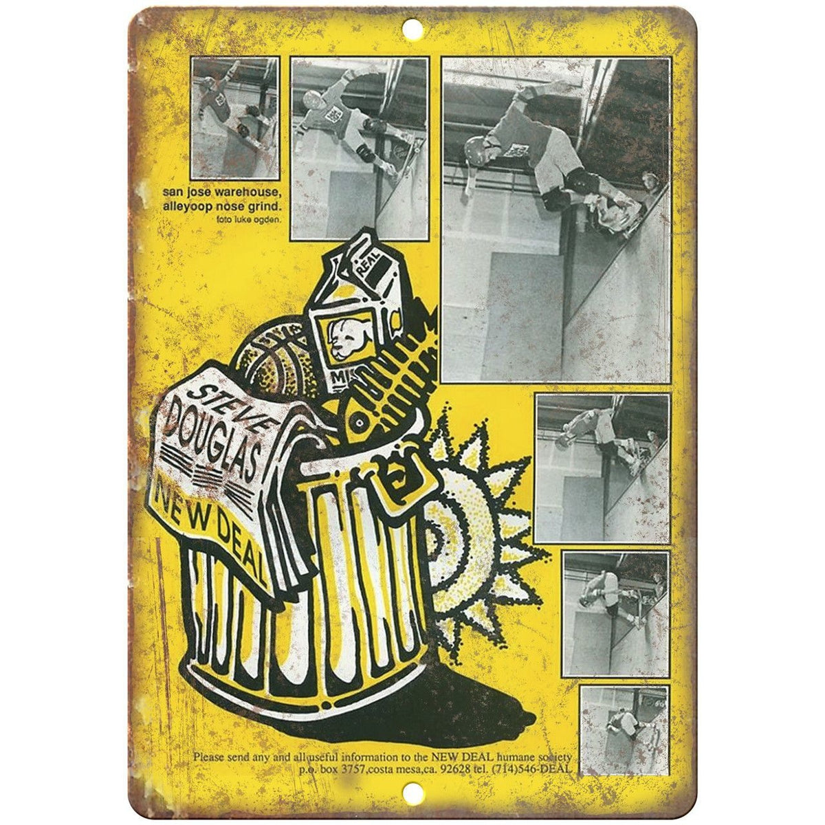 New Deal Skateboards Steve Douglas Retro Ad 10" x 7" Reproduction Meta ...