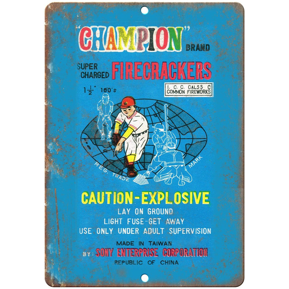 Champion Firecracker Wrapper Art 9" x 12" Reproduction Metal Sign ZD10 ...