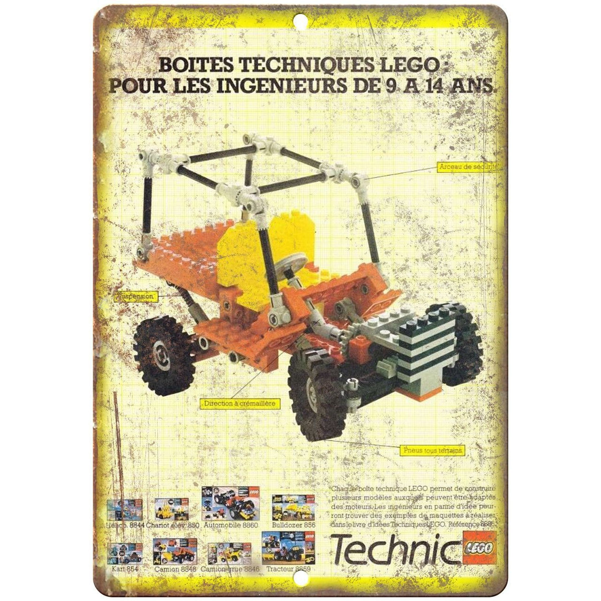 Lego Technic Vintage Toy Car Ad 10"X7" Reproduction Metal Sign ZD24 ...