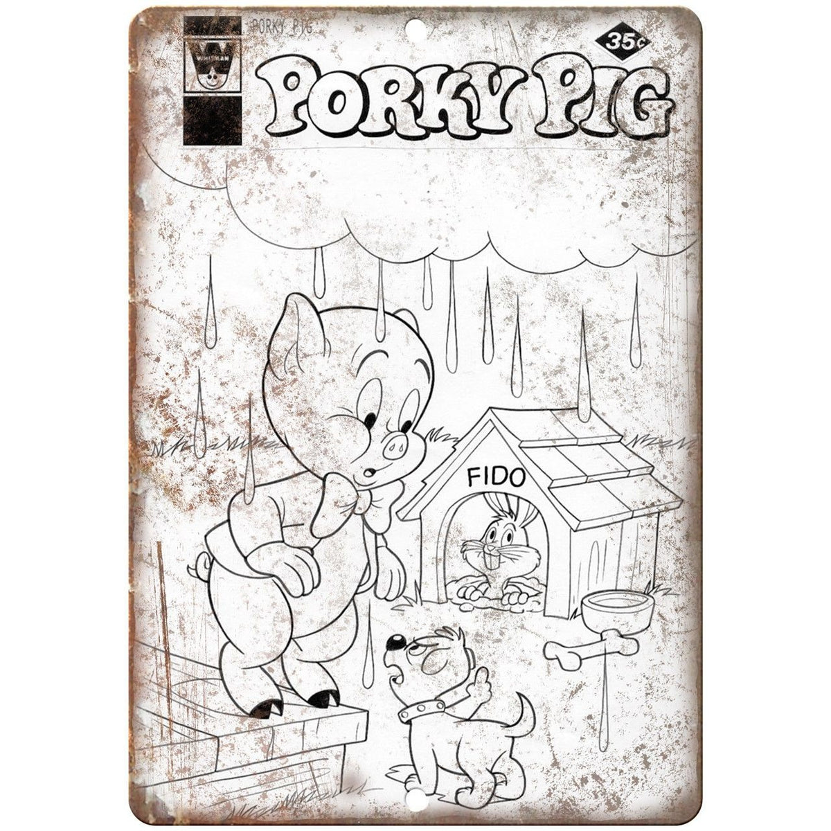 Porky Pig Vintage Comic Book Cover Art 9" x 12" Reproduction Metal Sig ...