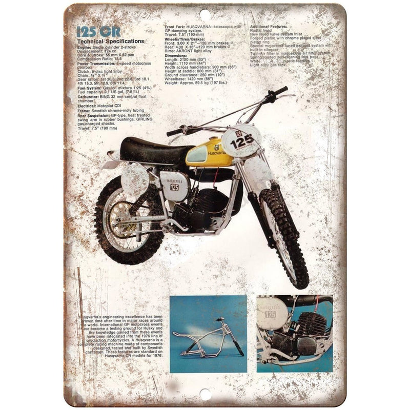 Hasqvarna Dirt Bike Vintage Ad 9" x 12" Reproduction Metal Sign A453 ...
