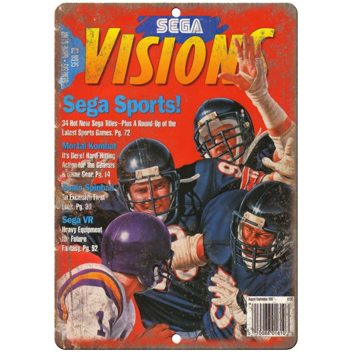 Sega Visions Video Game Magazine Cover Art 9" x 12" Reproduction Metal ...