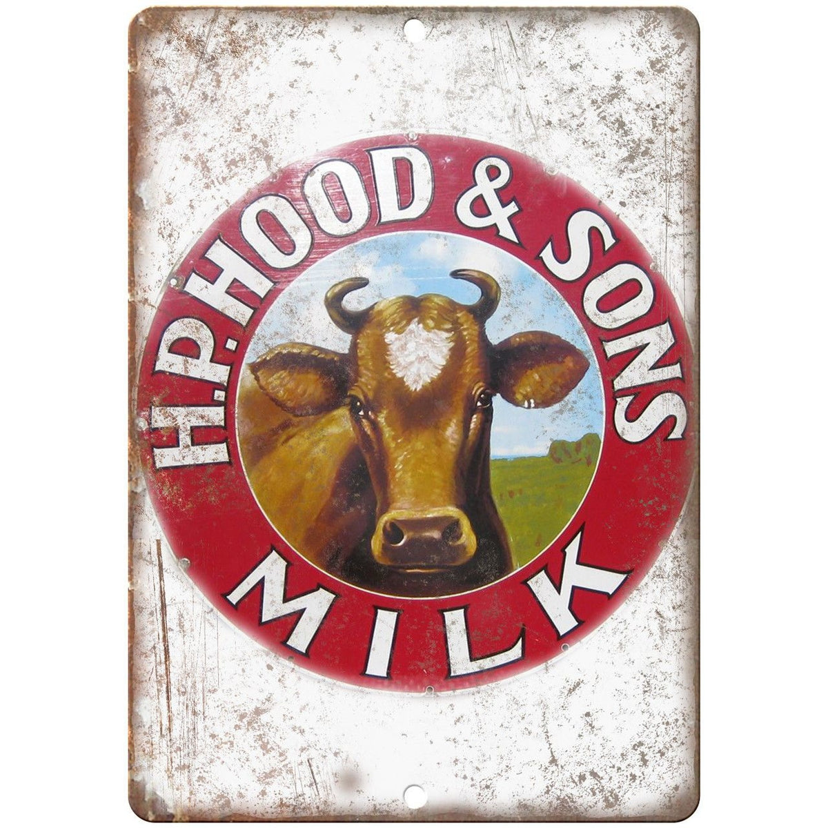 HP Hood & Sons Milk Porcelain Look 9" x 12" Reproduction Metal Sign U7 ...