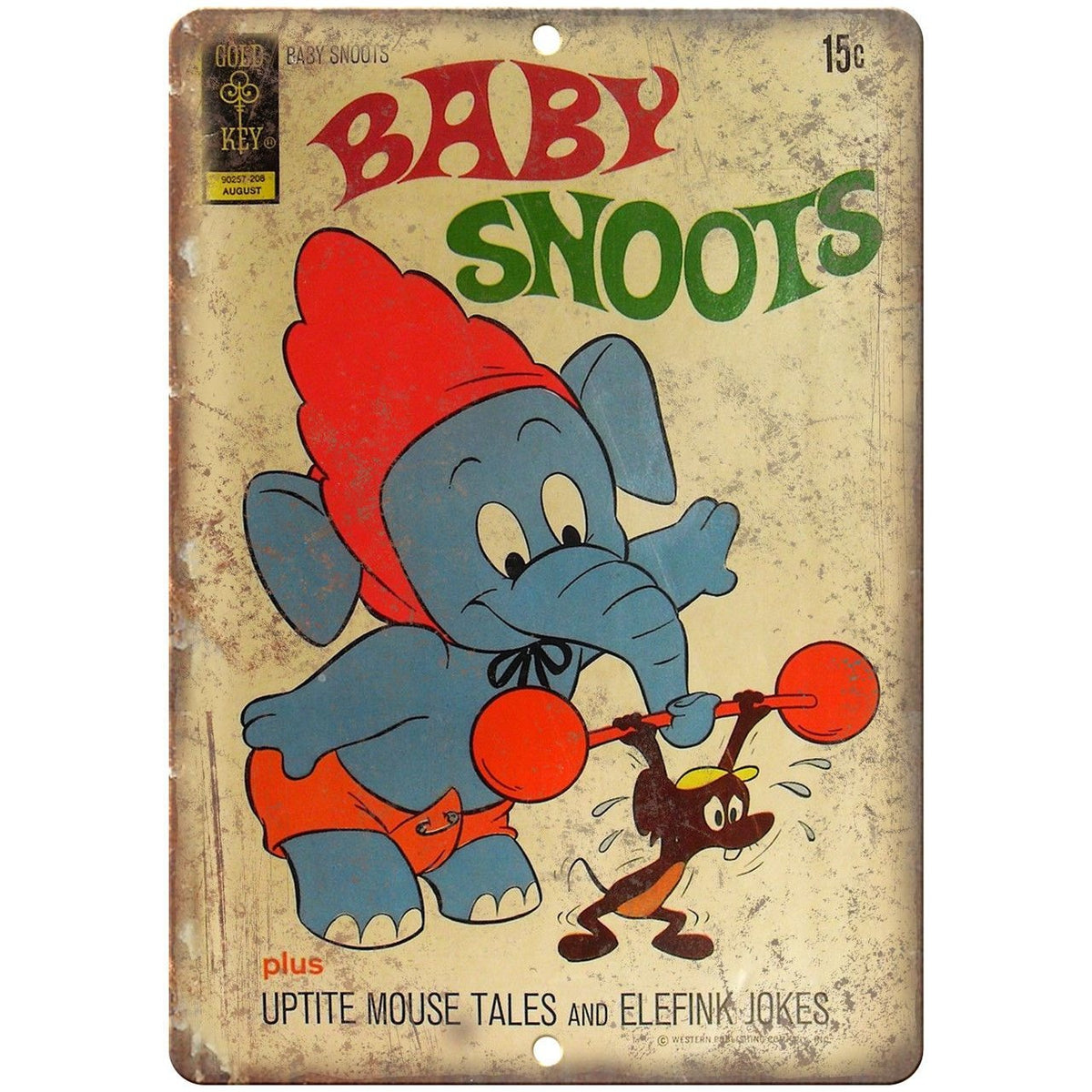 Gold Key Baby Snoots Vintage Comic Cover 9" x 12" Reproduction Metal S ...