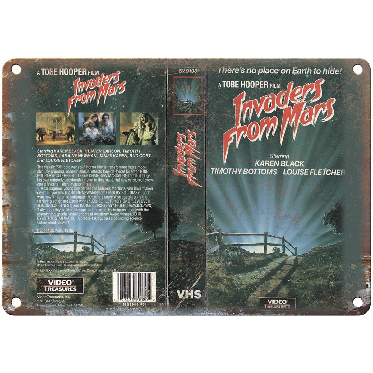 Invaders From Mars VHS Box Art Tobe Hooper 10" X 7" Reproduction Metal ...