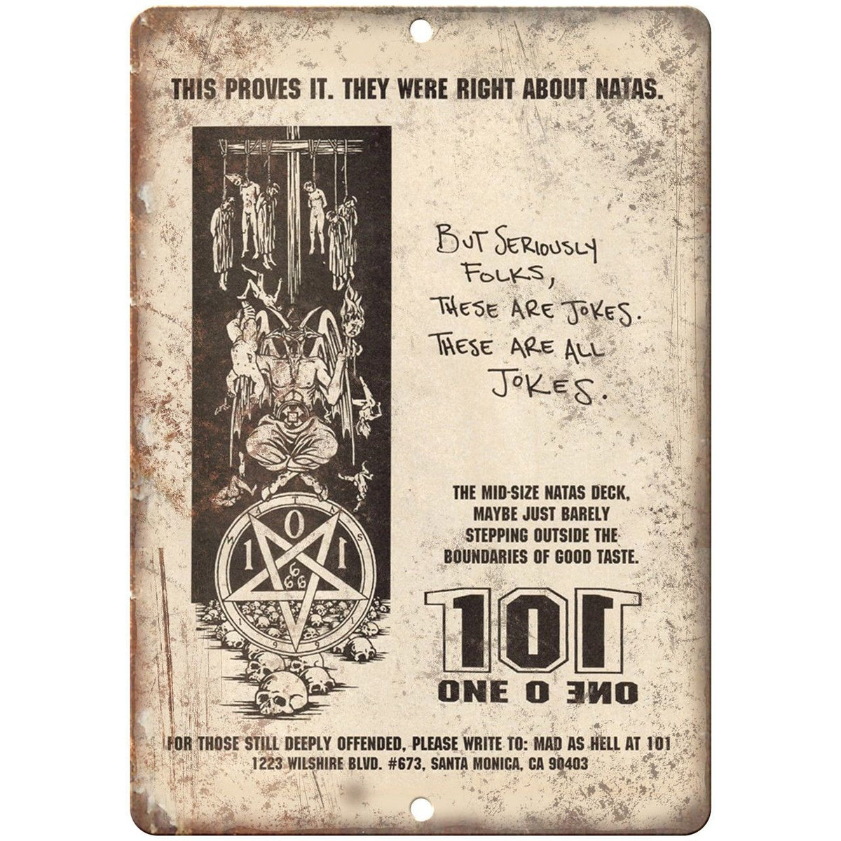 101 Skateboards Natas Kaupas World Indstries 9" x 12" Reproduction Met ...