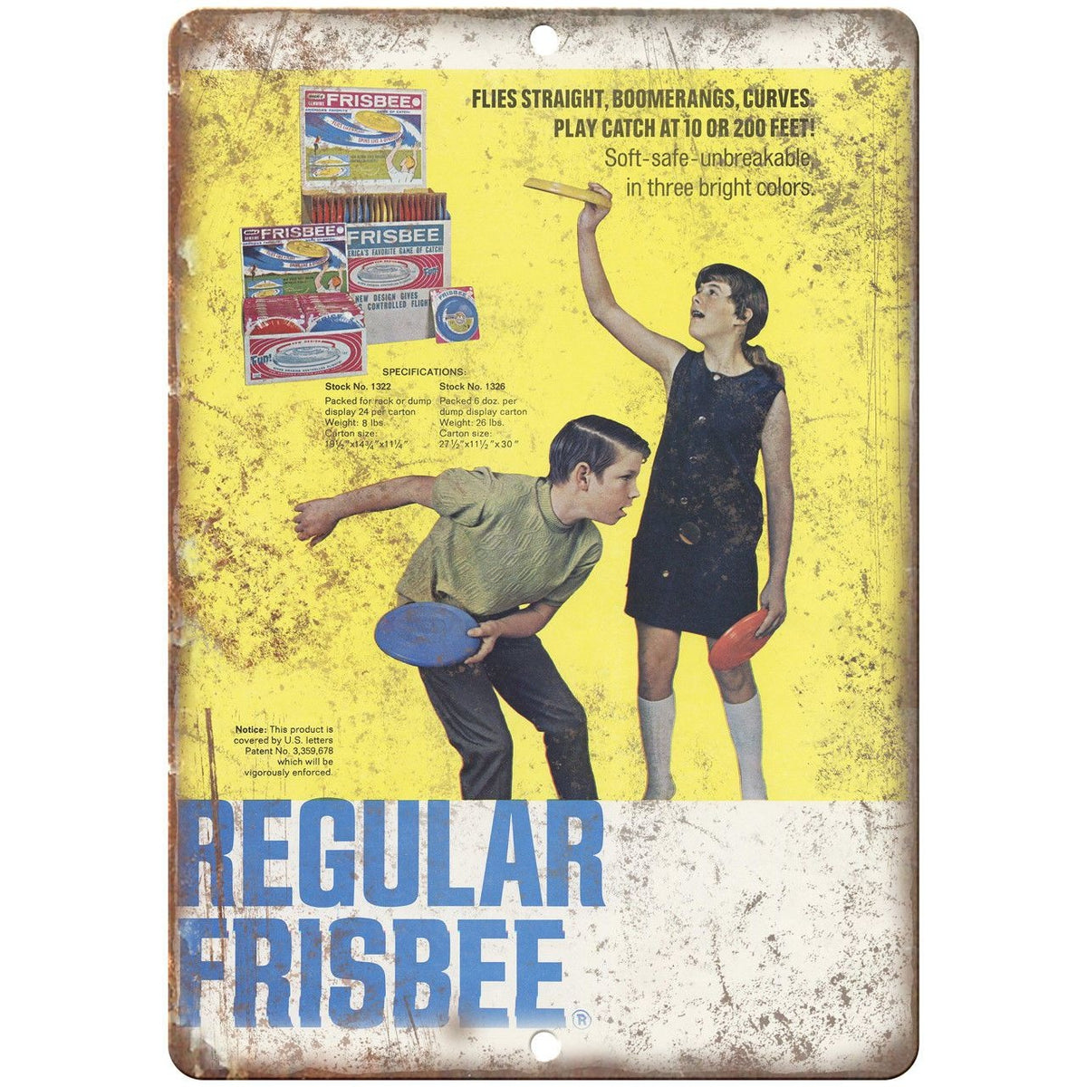 Regular Frisbee Vinteage Magazine Ad 10"X7" Reproduction Metal Sign ZD ...