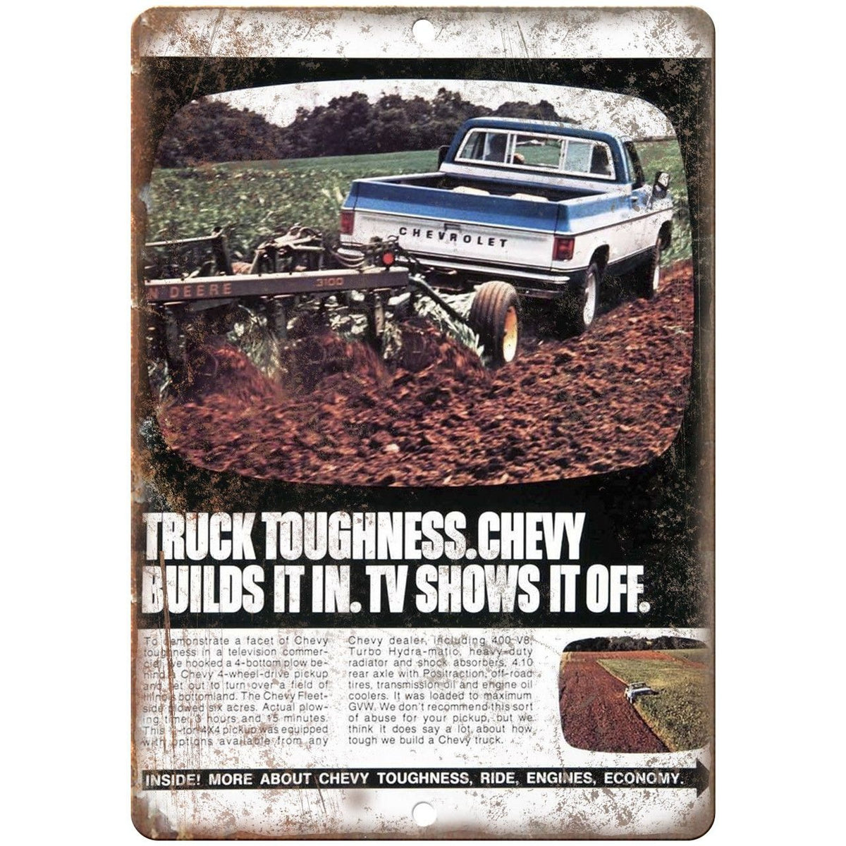 Chevy Pickup Truck Advertisment Retro Look 9" x 12" Reproduction Metal ...