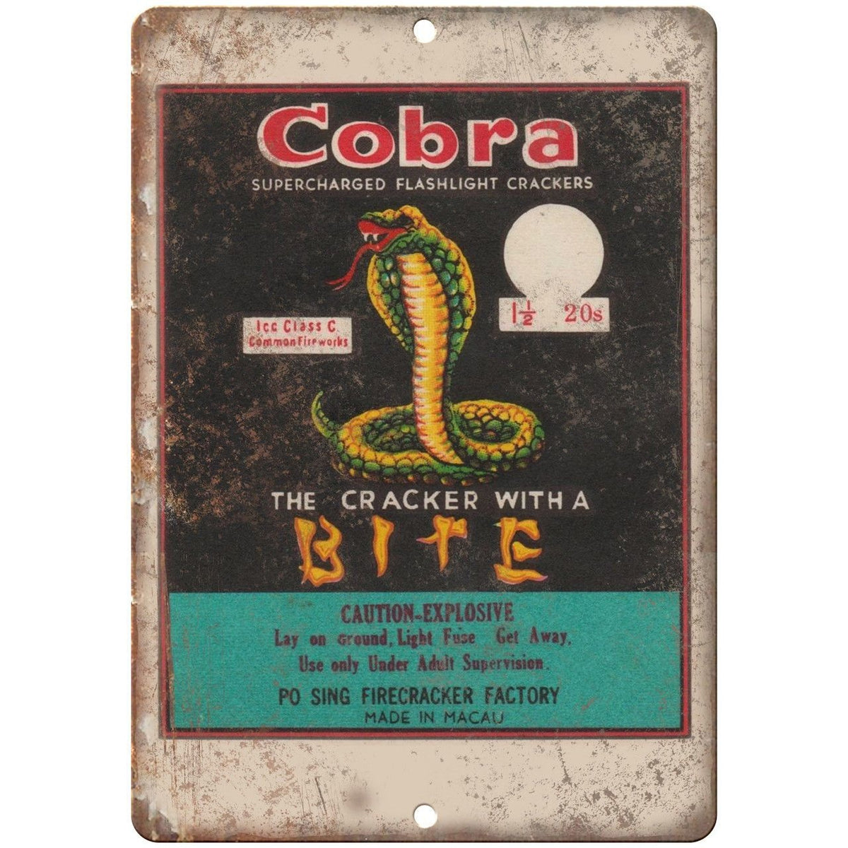 Cobra Firecrackers Package Art 9" x 12" Reproduction Metal Sign ZD45 ...