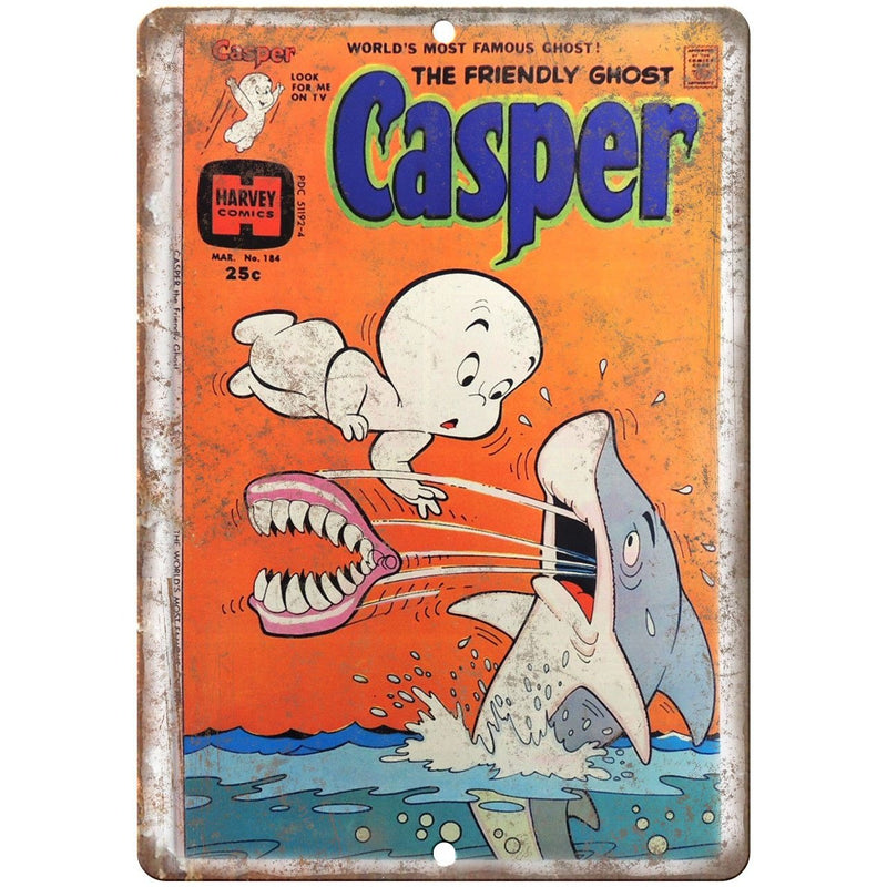 Casper The Ghost Harvey Vintage Comic 10" X 7" Reproduction Metal Sign ...