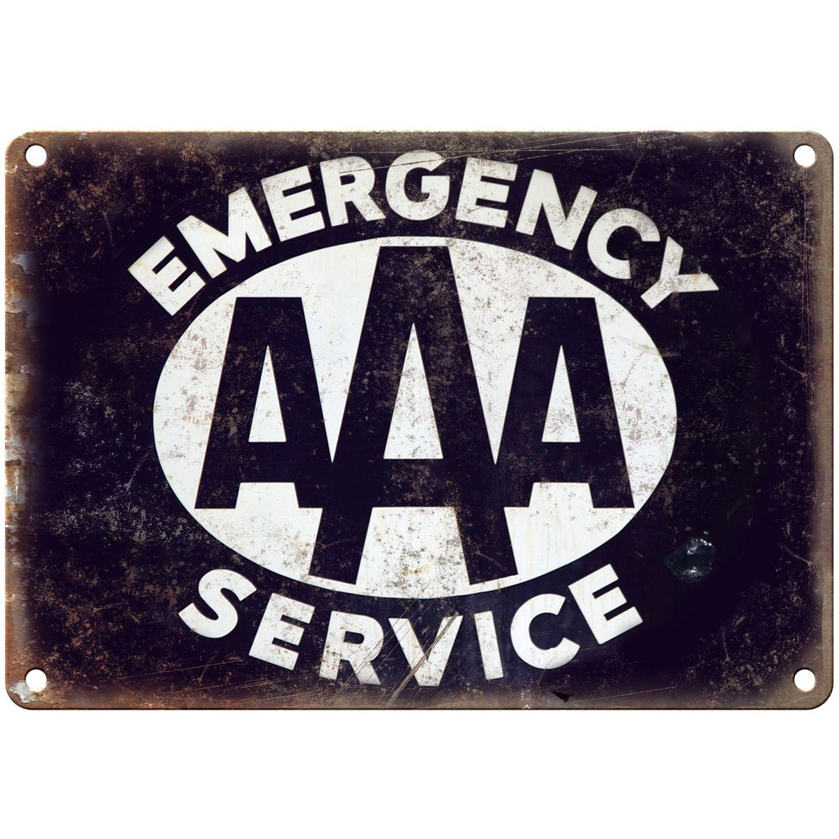 Porcelain Look AAA Emergency Service 9" x 12" Reproduction Metal Sign ...
