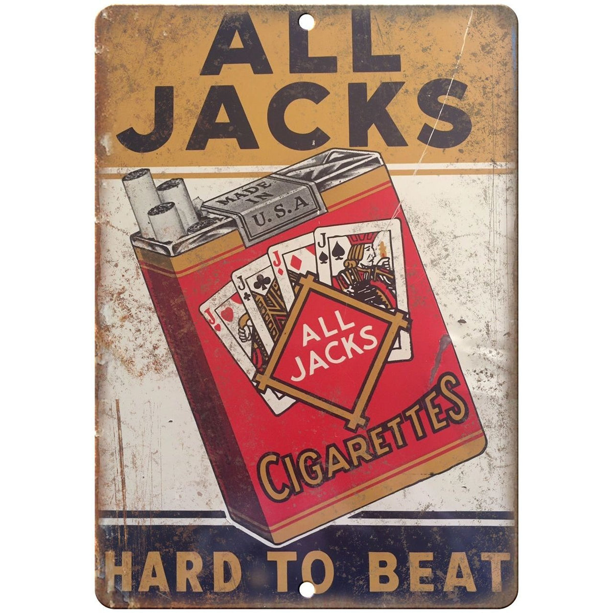 Porcelain Look All Jacks Cigarettes 10" x 7" Reproduction Metal Sign ...