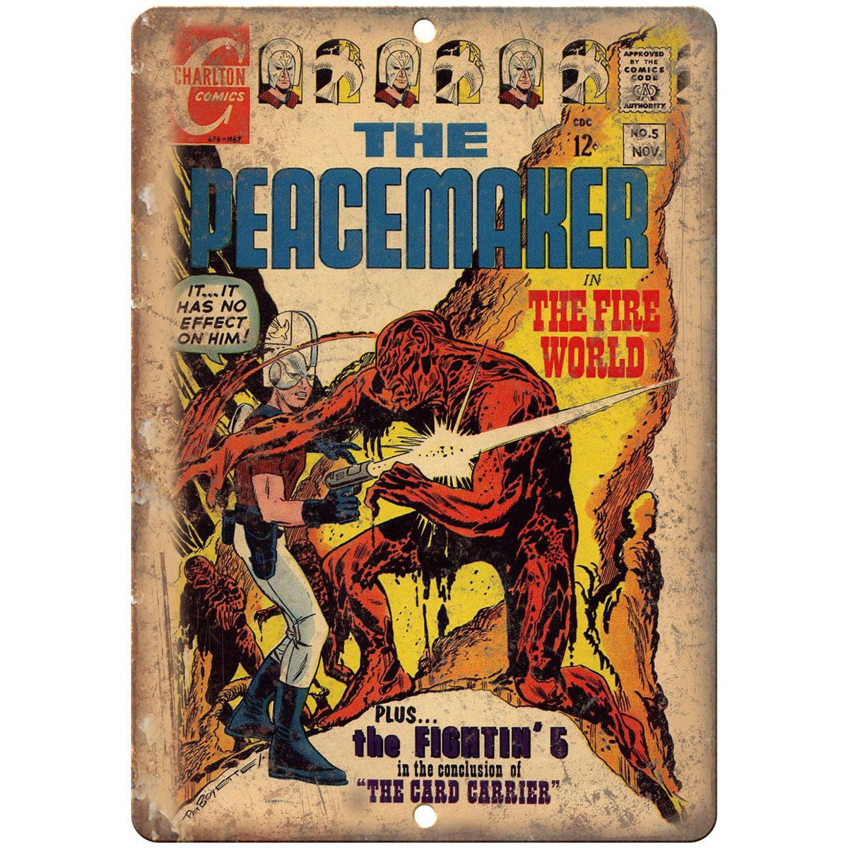 The Peacemaker Charlton Comics No 5 Cover 9" x 12" Reproduction Metal ...