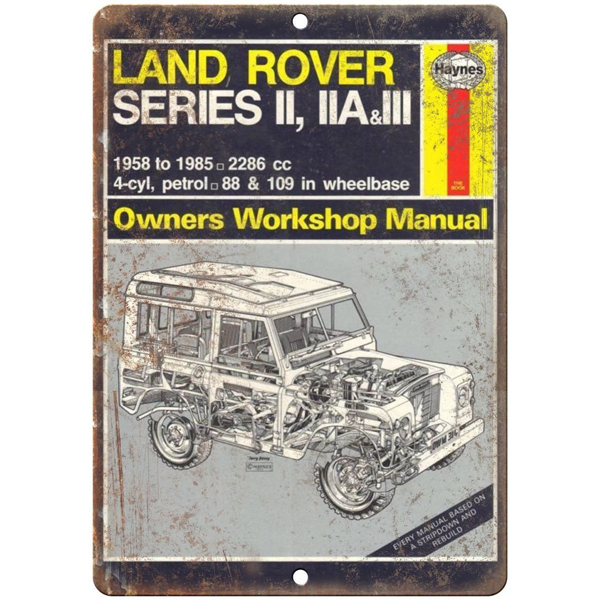 Land Rover Owners Workshop Manual - 9" x 12" Retro Look Metal Sign ...