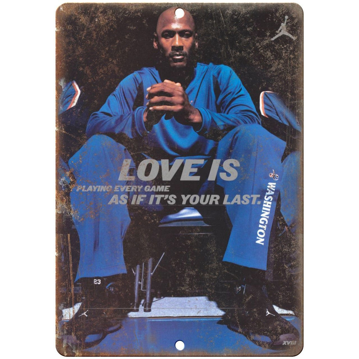 Michael Jordan Vintage Sneaker Ad 9" x 12" Reproduction Metal Sign ZE6 ...