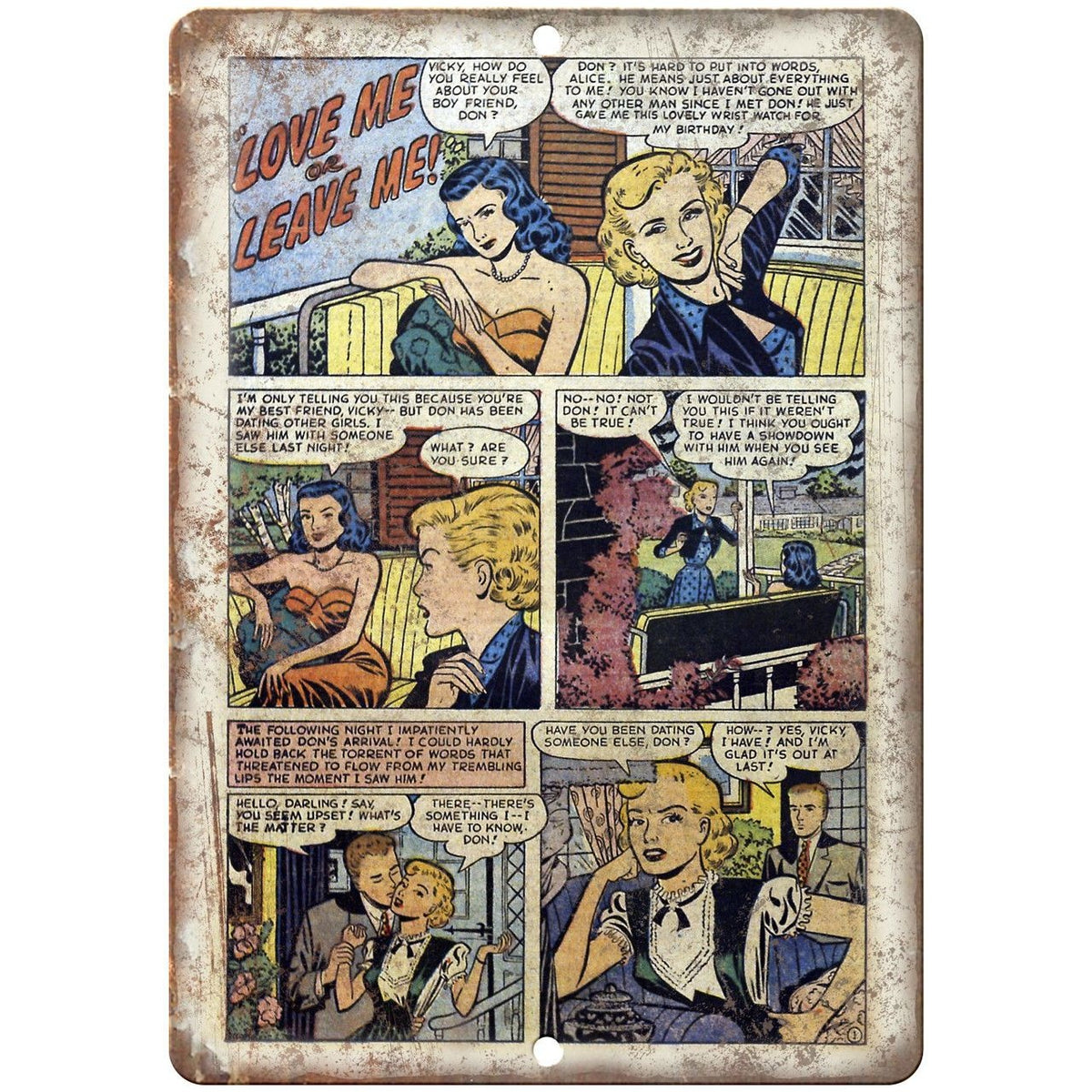 Ace Comics Love Me or Leave Me Comic Strip 9" x 12" Reproduction Metal ...
