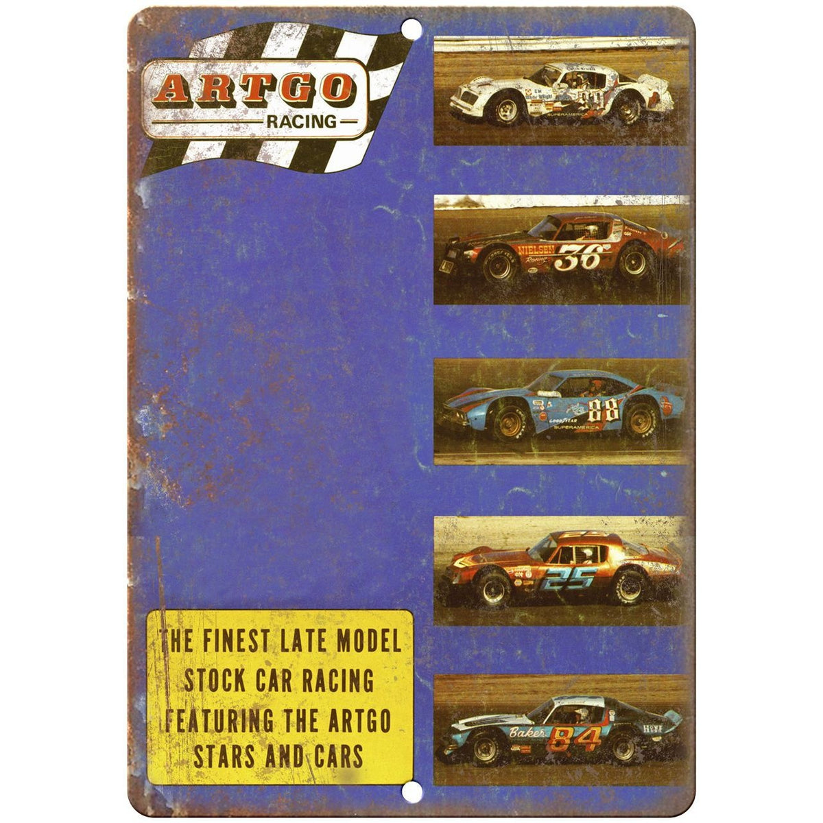 Artgo Racing, stock car racing, speedway 9" x 12" Retro Metal Sign ...