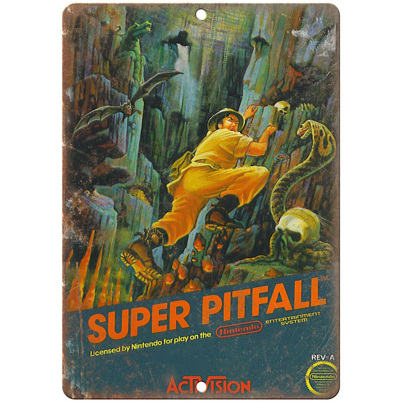 Nintendo Activision Super Pitfall Gaming Ad 10" x 7" Retro Look Metal ...