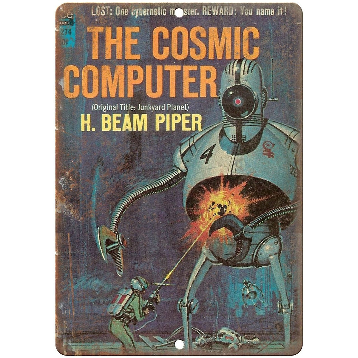 1963 - The Cosmic Computer H. Beam Piper 9" x 12" reproduction metal s ...