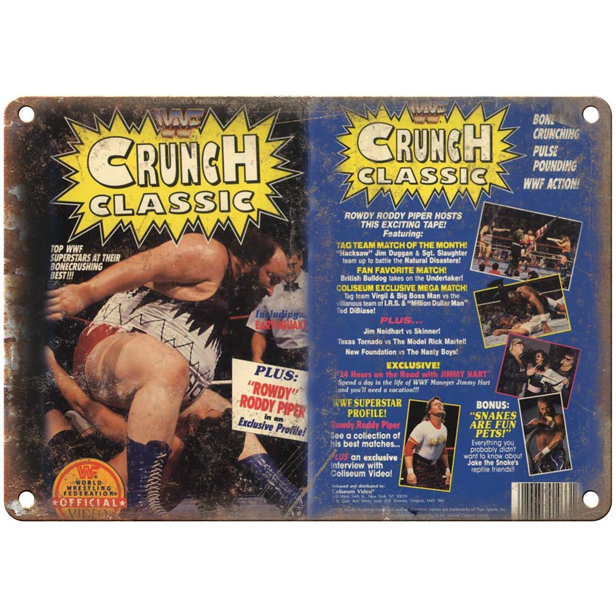 WWF Crunch Classic Andre The Giant Hulk Hogan 10" x 7" Reproduction Me ...