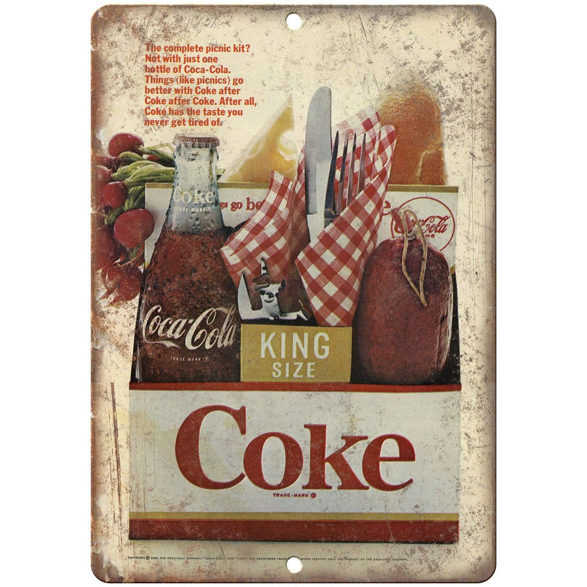 Coca Cola Coke Vintage Soda Soft Drink Ad 10" X 7" Reproduction Metal ...