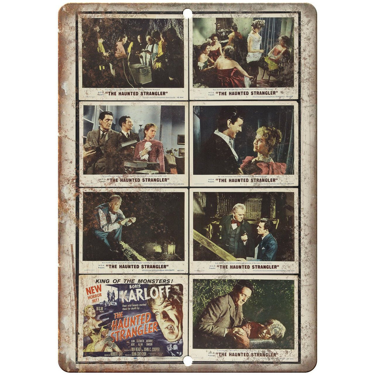 The Haunted Strangler Lobby Card Ad 9" x 12" Reproduction Metal Sign I ...