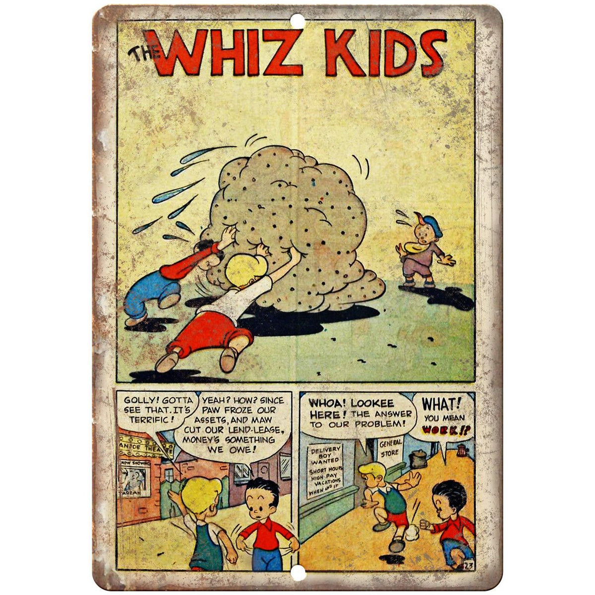The Whiz Kids Comic Strip Ad 9" x 12" Reproduction Metal Sign J544 ...