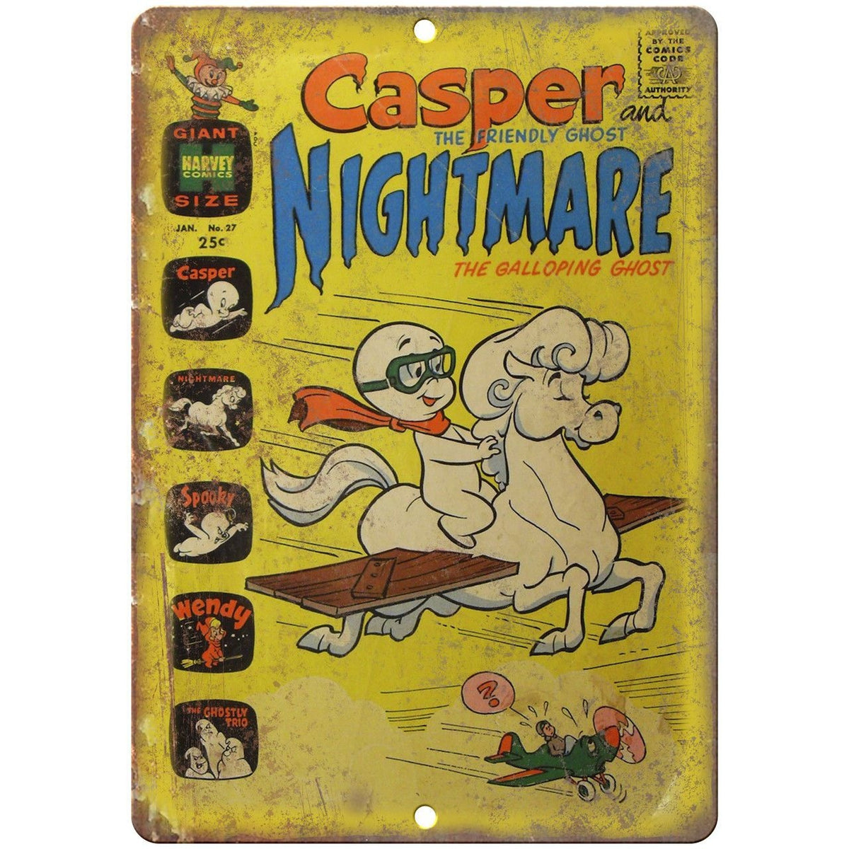 Casper The Ghost Nightmare Galloping Ghost 9" x 12" Reproduction Metal ...