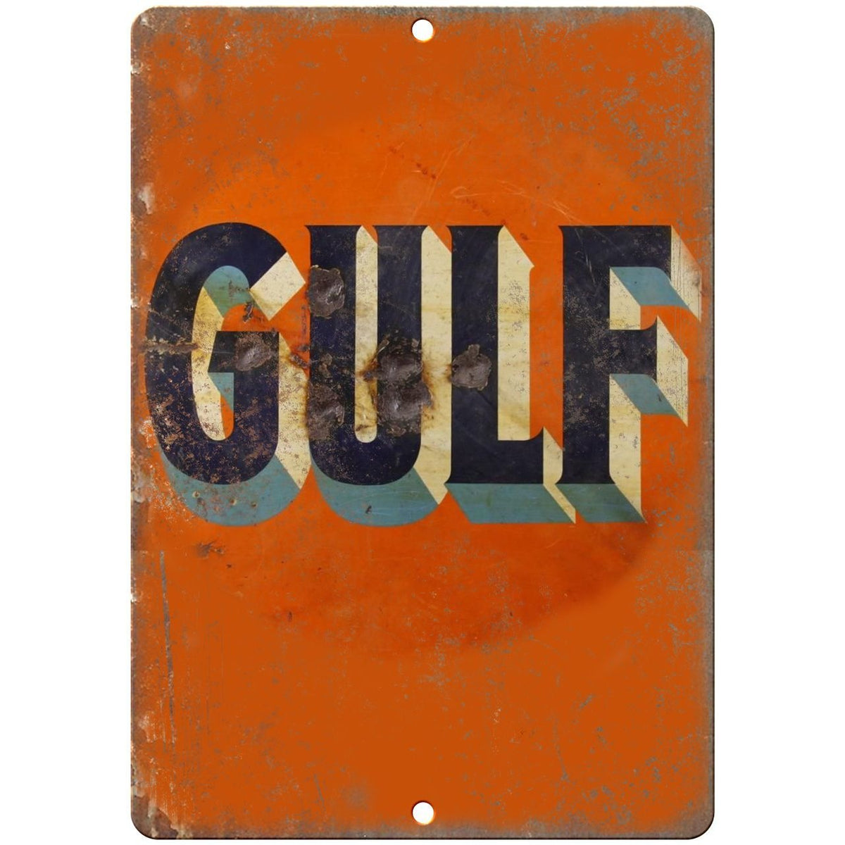 Porcelain Look Gulf Oil 10" x 7" Retro Look Metal Sign – Rusty Walls ...