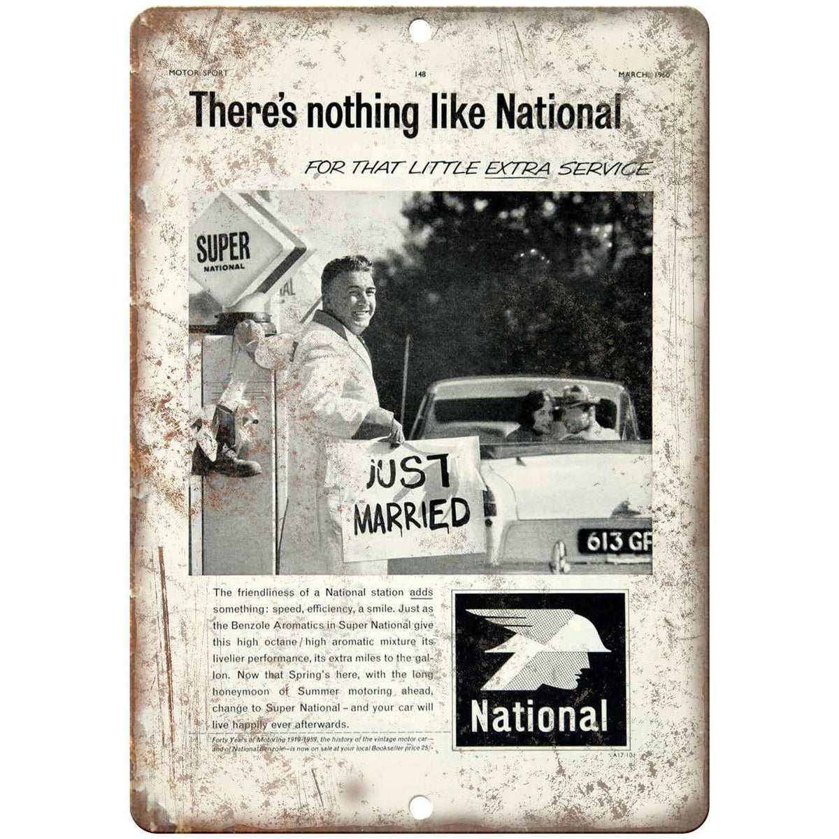 Super National Gasoline Vintage Ad 9" x 12" Reproduction Metal Sign A8 ...