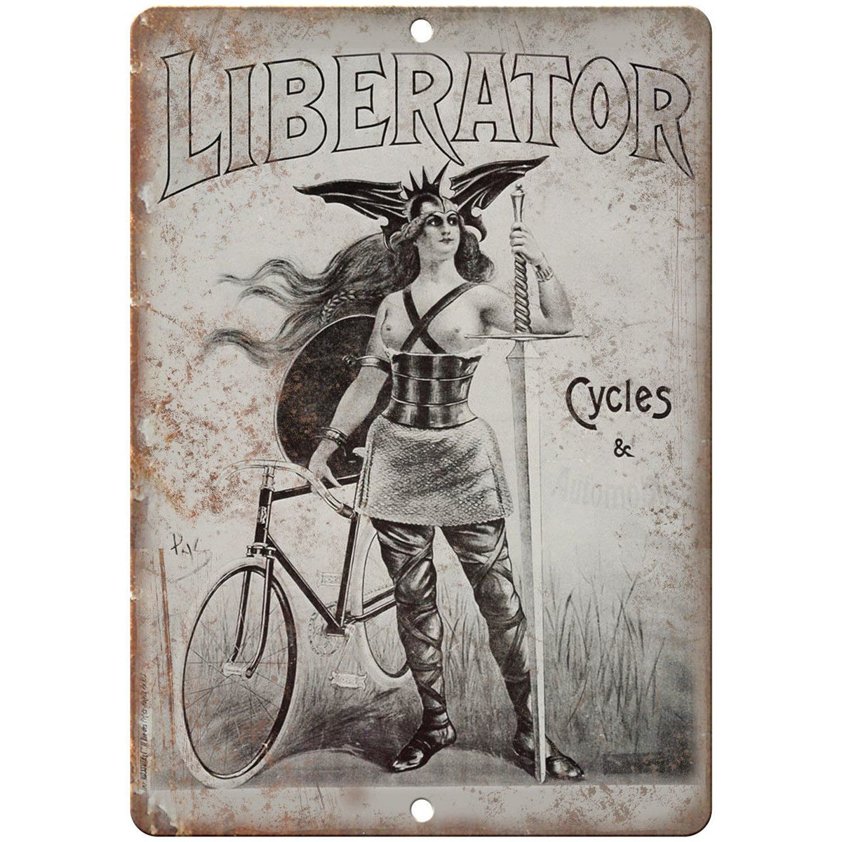 Liberator Cycles & Automobiles Bicycle Ad 9" x 12" Reproduction Metal ...