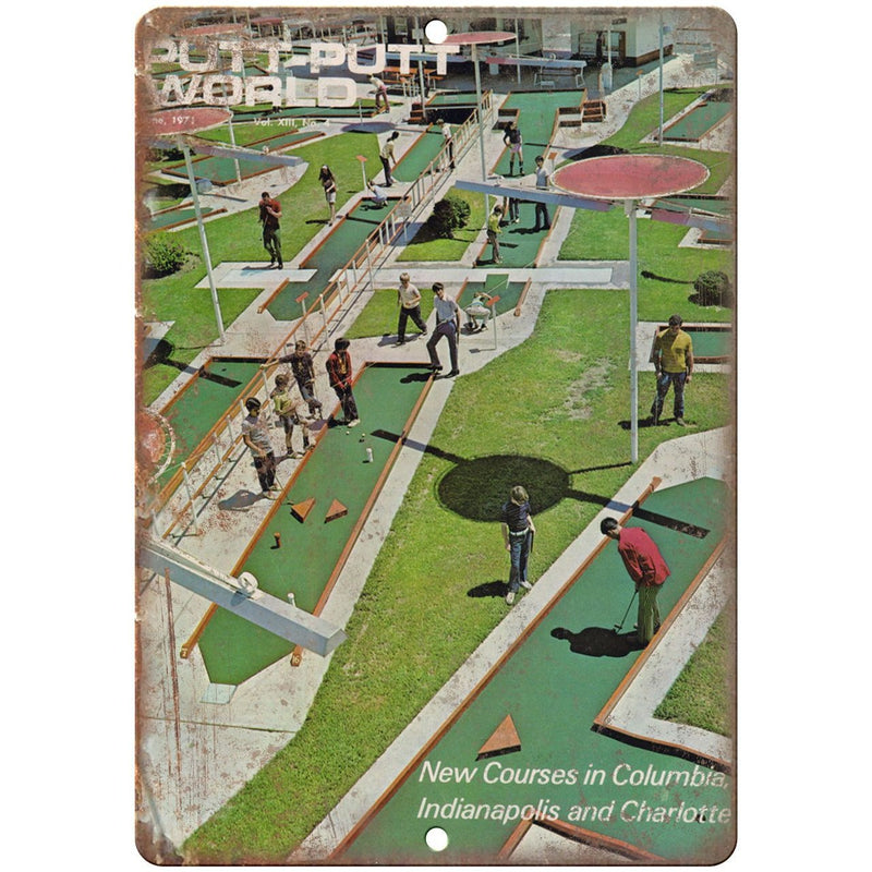 Putt-Putt Wolrld mini-golf vintage ad 9" x 12" retro metal sign – Rusty ...