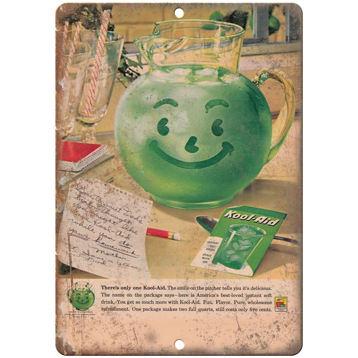 Kool Aid Soft Drink Vintage Ad 9" x 12" Reproduction Metal Sign N132 ...
