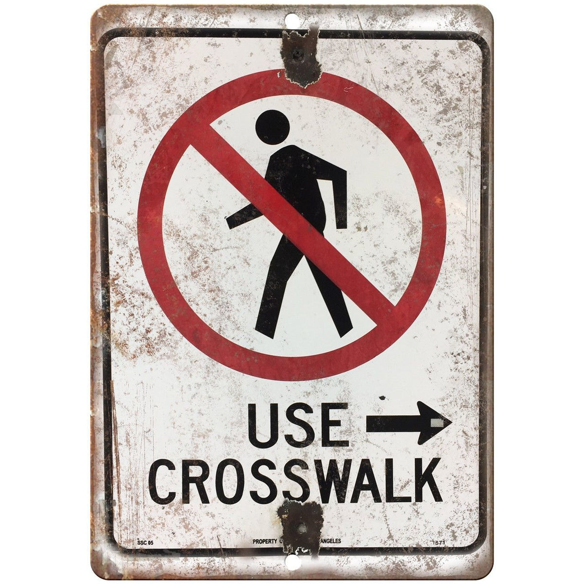 Use Crosswalk Porcelain Look 10" X 7" Reproduction Metal Sign U109 ...