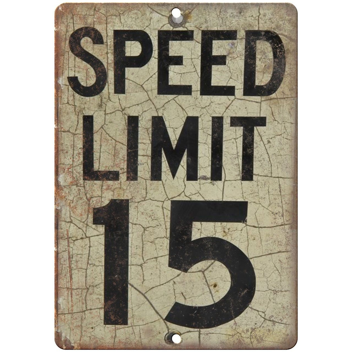 Porcelain Look Speed Limit 15 Miles Per Hour 9" x 12" Retro Look Metal ...